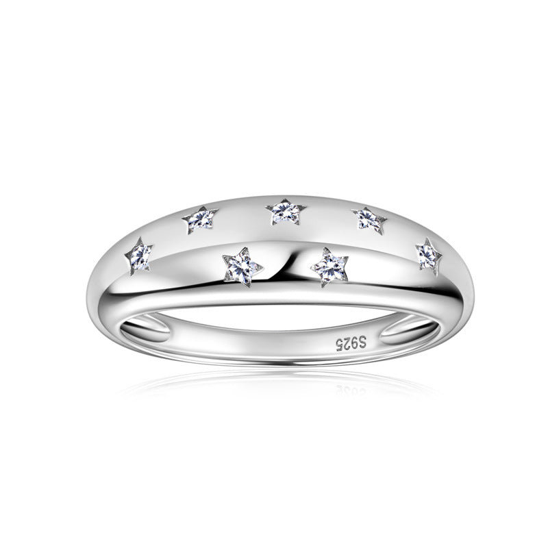 Starry Sky Ring - 925 Sterling Silver with Moissanite | XYMQjewelry