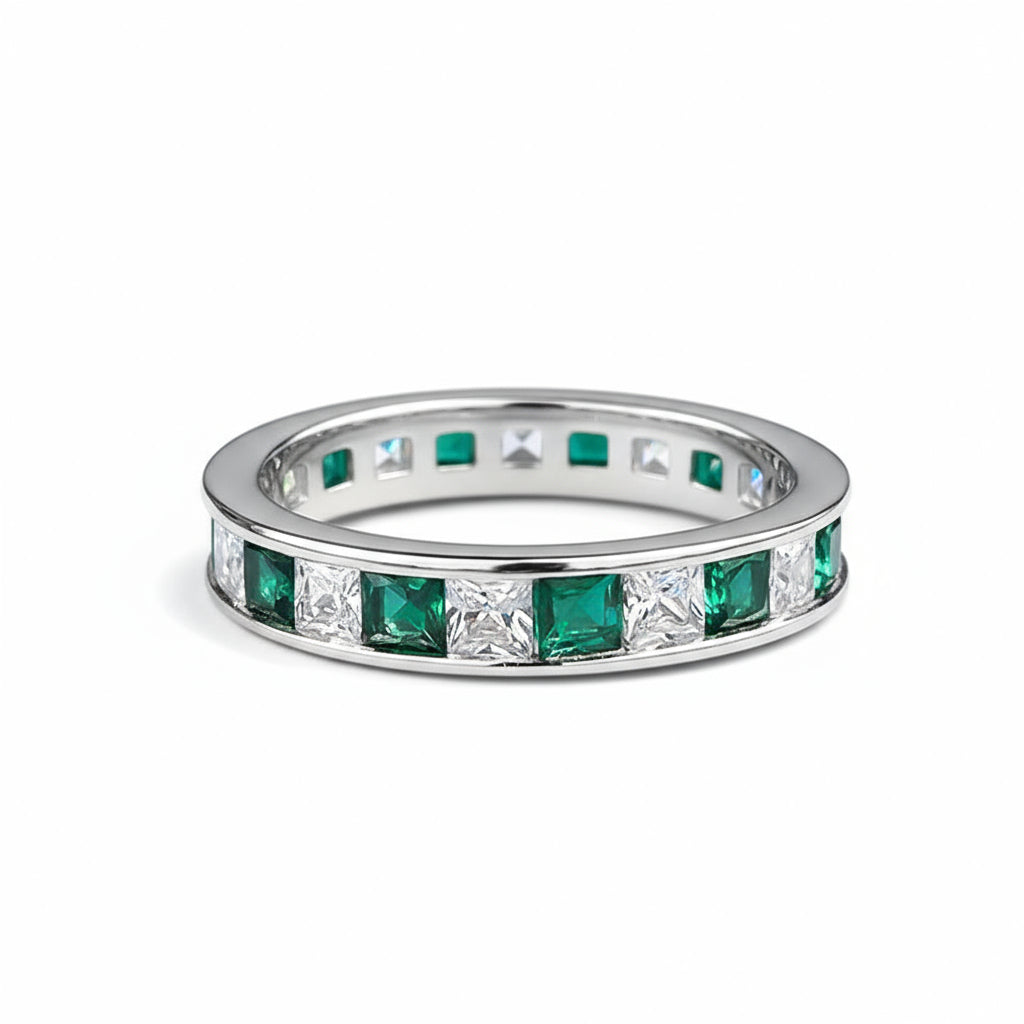 Green Love Ring - S925 Silver Cubic Zirconia | XYMQjewelry